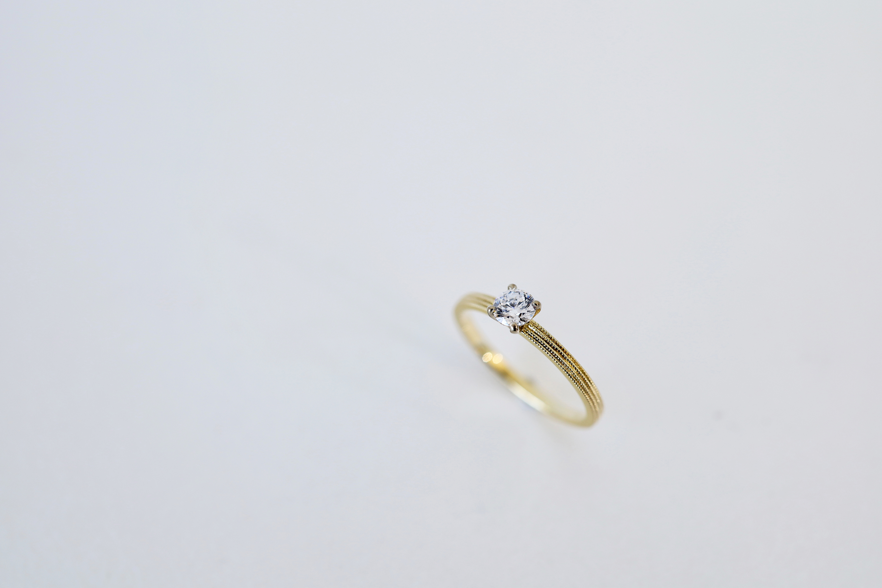 toujours（K18YG ＆Pt）0.2ct | オーダーメイドの結婚指輪 atelier tamari（アトリエタマリ）大阪・京都